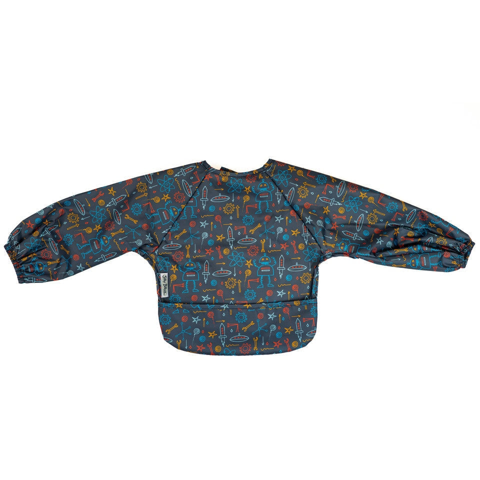 Silly Billyz Wipe Clean Long Sleeve Bib - Robot — Baby Box